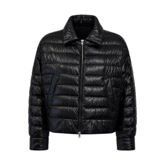 Herno Gestreifte gesteppte Daunenjacke - - Jackets - Damen - Schwarzk - M