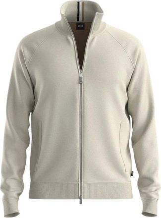 HUGO BOSS Homme, Sweatshirts et sweats &agrave; capuche, Blanc, Taille: S Gilet zipp&eacute;