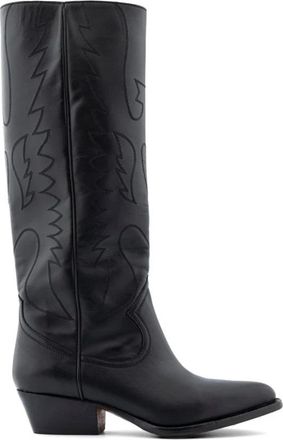 Buttero Femme, Chaussures, Noir, Taille: 35 1/2 EU Bottes Cowboy Brod&eacute; Longues