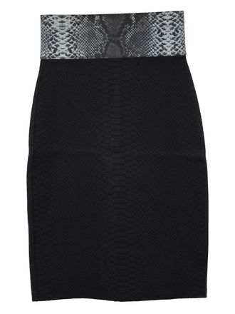 Christopher Kane Black snake-textured jacquard skirt Size XXS