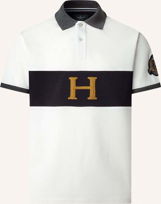 Hackett Poloshirt Heritage Crest Panel weiss