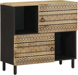 vidaXL vidaXL Sideboard 80x33,5x75 cm Raues Mangoholz