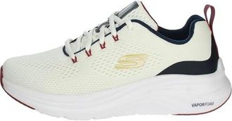 Skechers Espadrilles en mousse à vapeur pour hommes, maille blanche, bordure rouge marine synthétique, 43 EU