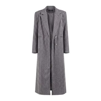Twentyfourhaitch Langer Mantel mit Strass-Streifen - - Coats - Damen - Grau - XL