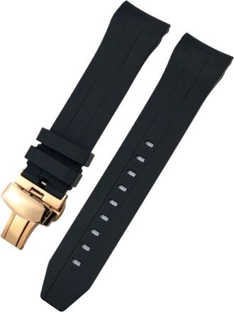 Generic 21mm 22mm gebogenes Ende Gummiarmband für T120 Seastar T120407A T120417A Schwarz Orange Silikon Uhrenarmband Handgelenk Armband