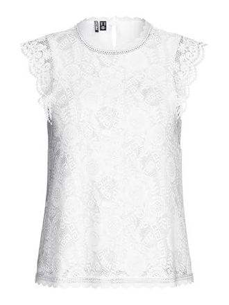 Pieces Pcolline Sl Lace Top Noos Bc Femme T-shirt, Cloud Dancer, XL