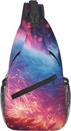 Generic Sac &agrave; dos &agrave; bandouli&egrave;re pour homme Motif chats autour du feu Blanc