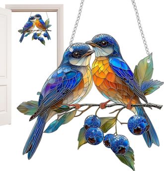 Generic Buntes Vogel-Fenster-Ornament - 2D h&auml;ngende Tierfiguren aus Acryl, dekoratives Kettenzubeh&ouml;r mit leuchtenden Farben | Ideal f&uuml;r Zuhause, Studio, Rest