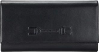 Elisabetta Franchi Femme, Accessoires, Noir, Taille: ONE Size Pochette avec Logo en Relief