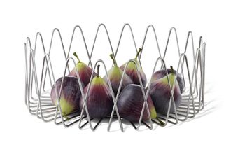 Zack Zack Bivio Obstkorb, Silber, 30 x 11,8 cm/groß