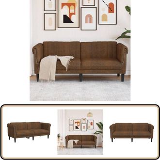 vidaXL 2-Sitzer Sofa Braun Kunstleder Wildleder-Optik - 2-Sitzer Sofa - Wohnzimmersofa - Lederlook Sofa - Braun Sofa - Gemütliches Sofa