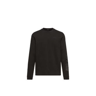 Moncler Moncler T-shirt &Agrave; Manches Longues En Jersey De Coton, Homme, Noir, Taille: Xxl