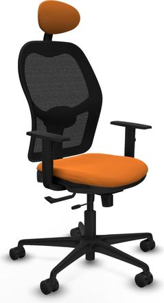 Piqueras y Crespo Gepolsterter B&uuml;rostuhl mit 1D-Armen, h&ouml;henverstellbarer Lendenwirbelst&uuml;tze und festem Kopfteil, ausgestattet mit Syncro/Traslack und injiziertem Schau