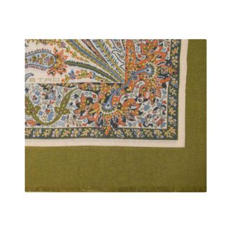 Etro Schal mit Fransen und Paisley-Muster - - Accessories - Damen - Gr&uuml;n - ONE SIZE