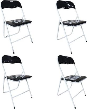 Villa D'Este Home Tivoli 4er Set Klappstuhl Klappstuhl klappbar platzsparend 43,5x44x79cm schwarz Bigismore