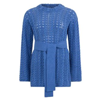 Moorer Femme, Pulls, Bleu, Taille: 36 FR Pull col rond