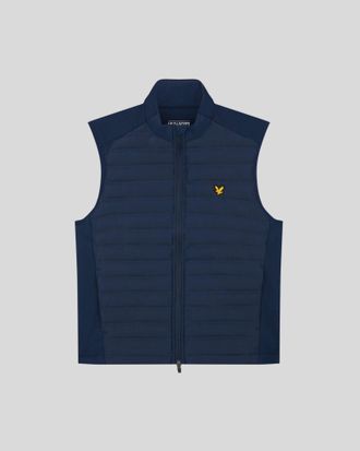 Lyle & Scott Hybrid-Steppgolfweste mit durchgehendem Rei&szlig;verschluss