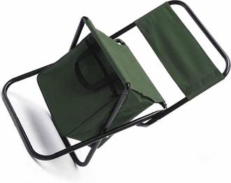 CHICIRIS Tragbarer Angel-Klappstuhl, Starke Tragf&auml;higkeit, Bequem Faltbar f&uuml;r Camping, Angeln, mit Aufbewahrungstasche (Green)