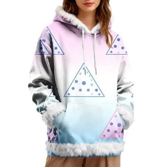 Generic Sweat &agrave; capuche &agrave; manches longues pour femme | Motif coeur Festival Wear Sweat &agrave; capuche pour femme Coupe r&eacute;guli&egrave;re, bleu ciel, XXL
