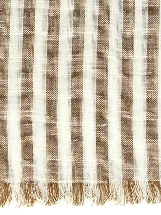 Brunello Cucinelli Striped Linen with Lam&eacute; Scarf - beige