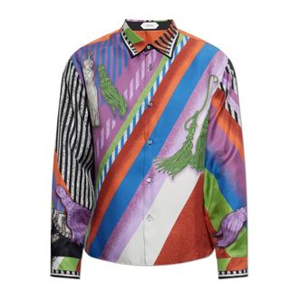 Versace Homme, Chemises, Multicolore, Taille: 3XL Chemise en soie Formula 6