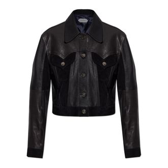 Versace Leder Blouson - - Jackets - Damen - Schwarzk - M