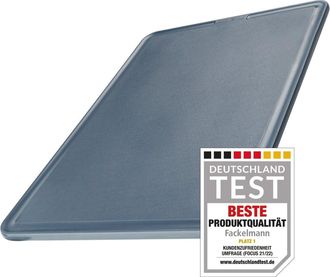 Fackelmann Fackelmann easyprepare Schneidebrett mit Antirutschfüßen - Schneidbrett mit praktische Saftrille - Küchenbrett mit 36 cm x 24 cm x 0,8 cm, Weiß/Blau-g