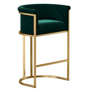 Generic K&uuml;chenthekenhocker mit Fu&szlig;st&uuml;tze, gepolsterte Samt-Barhocker f&uuml;r Essbereich, Caf&eacute;, Pub, Restaurant, moderner Barstuhl mit Metallbeinen