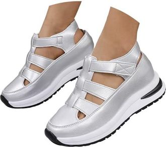 Generic Sandales orthop&eacute;diques pour femme - Semelle souple - Semelle souple - Bout rond ferm&eacute; - Soutien de la vo&ucirc;te plantaire - Sandales compens&eacute;es r&eacute;glables 