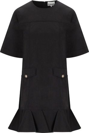 Ganni ROBE MINI STRETCH NOIRE GANNI