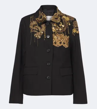 Dries Van Noten Verzierte Jacke aus Baumwolle