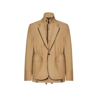 Dolce & Gabbana Kamelbrauner Lagen-Einreiher-Blazer - - Jackets - Herren - Braun - XL