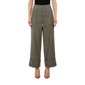 Liu Jo Femme, Pantalons, Vert, Taille: W29 Pantalon avec d&eacute;tail en macram&eacute;