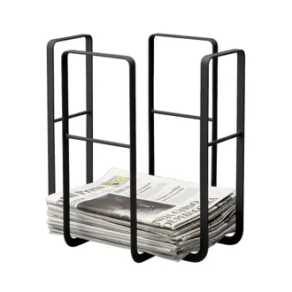 Yamazaki Tableware Yamazaki 6472 TOWER Zeitungsst&auml;nder, schwarz, Stahl, minimalistisch, 35 x 28 x 35 cm