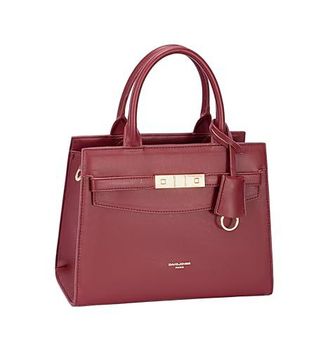 David Jones Paris - Sac &agrave; main Femme - Port&eacute; main - Similicuir PU - Taille Moyenne - Bijouterie Dor&eacute;e - Chic El&eacute;gant Ville Classique (WINDSOR WINE)