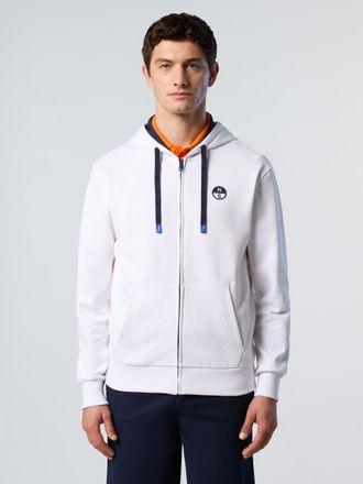 North Sails Kapuzenpullover Durchgehender Rei&szlig;verschluss mit Logo-Patch