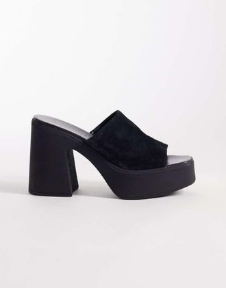 Free People Zoe - Chaussures en daim &agrave; semelle plateforme - Noir
