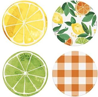 Unique 16468 Getr&auml;nkeuntersetzer - Zitrusfr&uuml;chte Sommerparty - 8 (1 St&uuml;ck), Mehrfarbig, Coasters