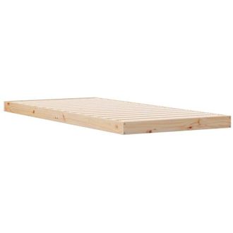 vidaXL Cadre de lit surélevé Naturel 90 x 220 cm Bois de pin massif Vidaxl