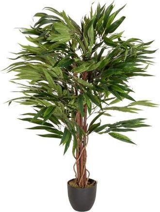hjh OFFICE Plante Artificielle Mango Hauteur 130 cm Vert 588 Feuilles Grande Plante dintérieur manguier Plante en Pot Arbre Artificiel, 871001