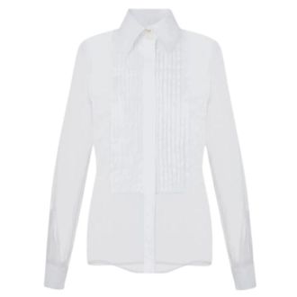 Elisabetta Franchi Hemd aus Organza und Baumwolle - - Blouses & Shirts - Damen - Wei&szlig; - S