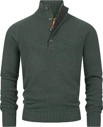 Indicode Hommes INIsalu Pullover | Pull composé à 80% de Coton Army XL