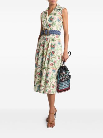 Etro Floral-Print Cotton Dress - White