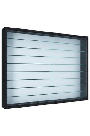 MID.YOU Mid.you H&auml;ngevitrine, Schwarz, Glas, 8 F&auml;cher, 80x60x10 cm, h&auml;ngend, Esszimmer, Vitrinen