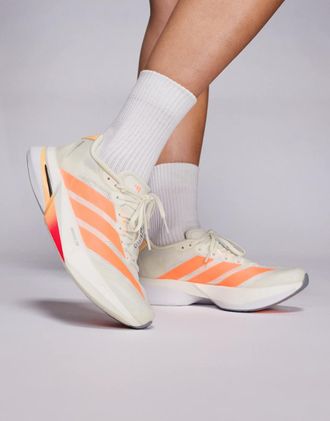 adidas adidas Running - Adizero Boston 13 - Laufschuhe in Orange-Wei&szlig;