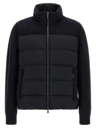 Moorer Mens Blue Wool Full-Length Jacket Clothing