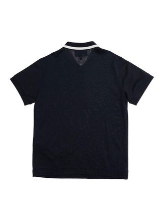 Emporio Armani Boys Polo Shirt Blue Contrast Collar Lyocell T-Shirts And Polos
