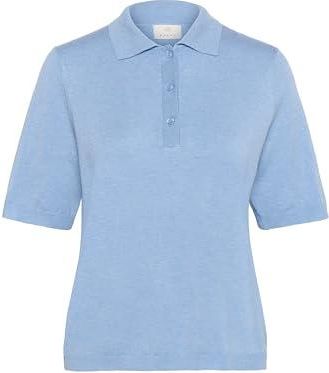Kaffe Womens Polo Pullover Short Sleeves Regular Fit Light Knit Buttons