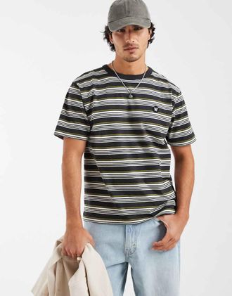 Wood Wood Lucas - Gestreiftes T-Shirt aus 100% Baumwolle in Schwarz
