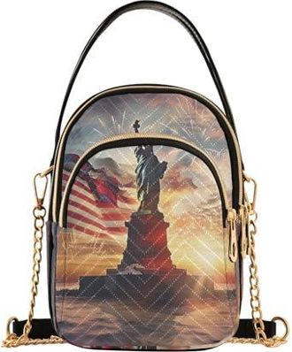 Mnsruu Sac à bandoulière pour femme, motif statue de la Liberté, petit sac à bandoulière avec sangle réglable